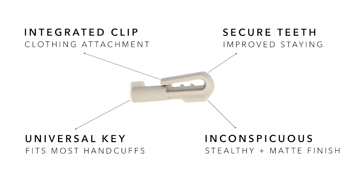 Tiny Inconspicuous Handcuff Key | Easy-to-Attach | Covert | USA Made